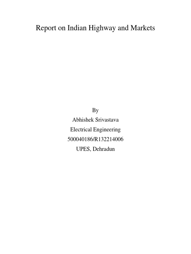 Report On Highway and Market | PDF | Public–Private Partnership | Road ...