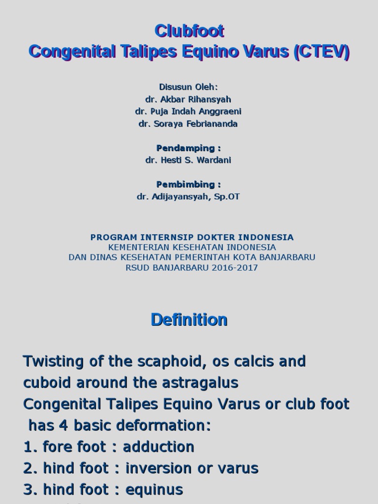 Club Foot Ctev | PDF | Foot | Anatomical Terms Of Motion
