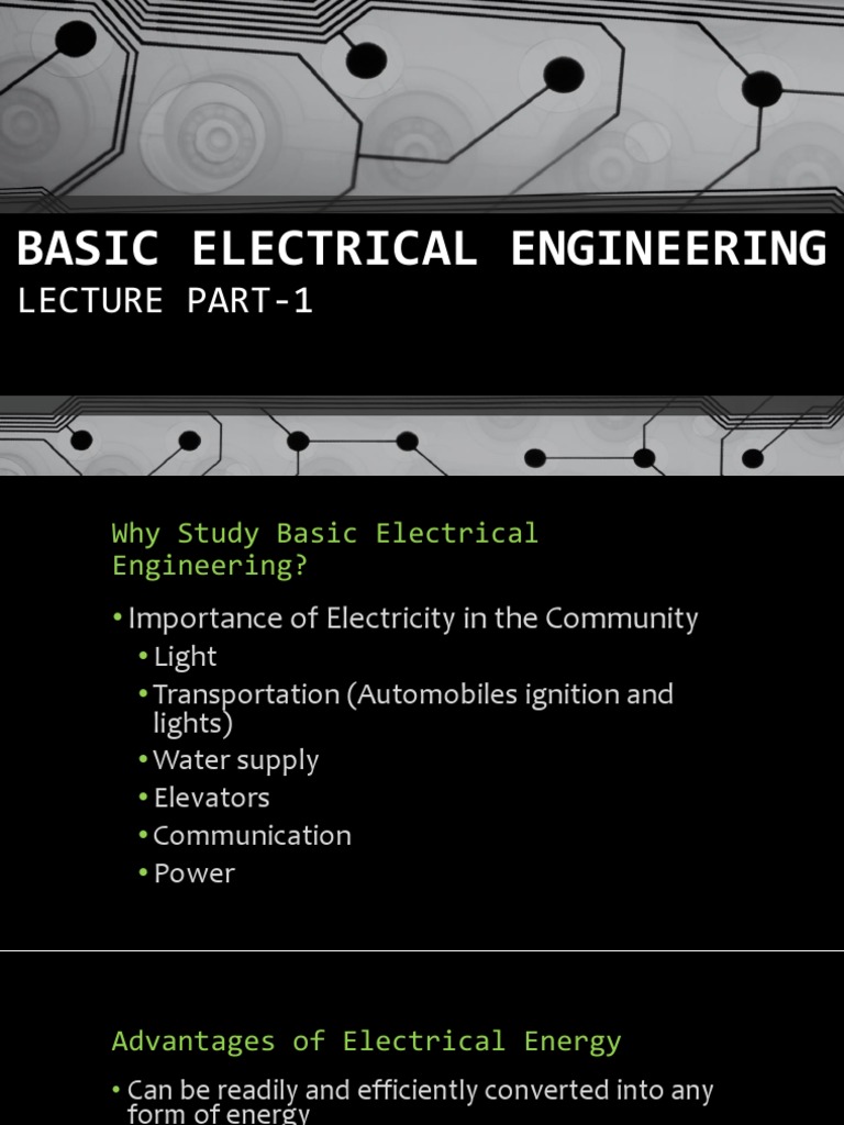Basic Electrical Engineering Lecture Part 1pdf | Download Free PDF ...