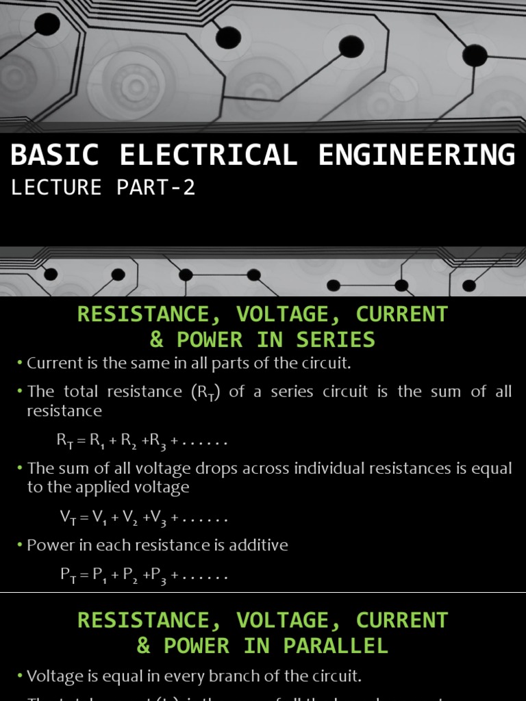 2.basic Electrical Engineering Lecture Part 2 | PDF | Series And ...