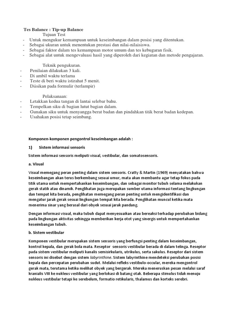 Tes Balance | PDF