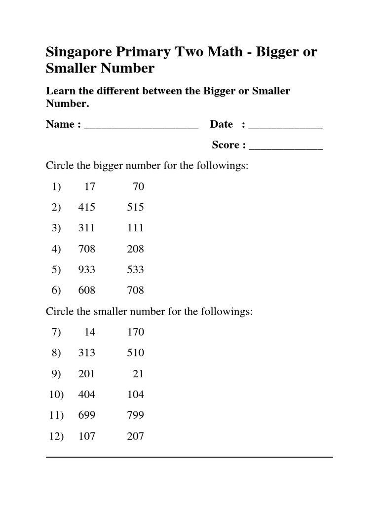 Grade 2 Singapore Math Worksheets | PDF | Teaching Methods & Materials ...