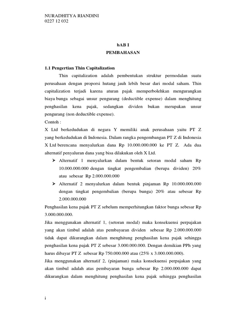 Thin Capitalization | PDF