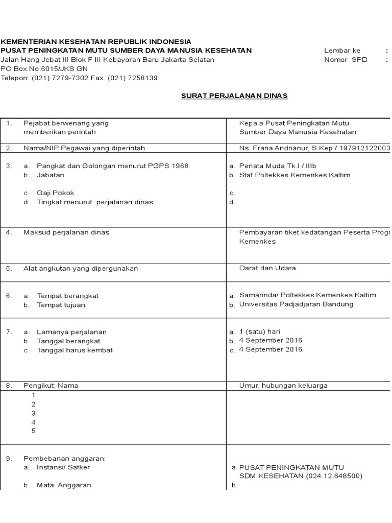 Format SPPD Tiket Kedatangan - EDIT | PDF