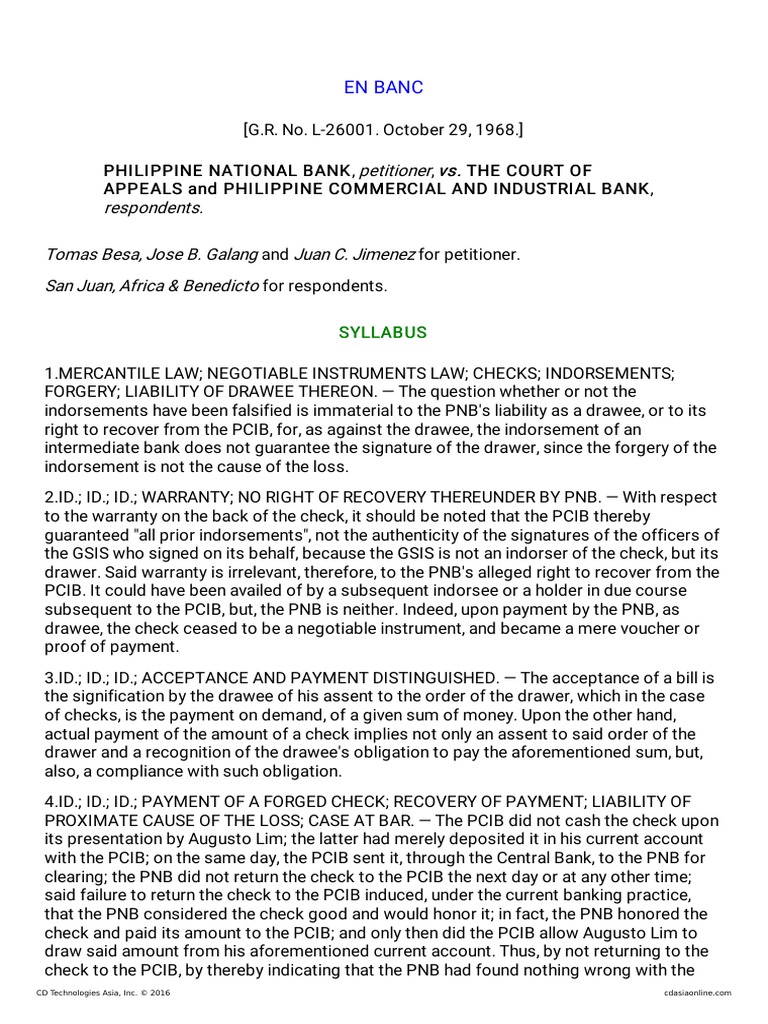 1968-Philippine National Bank v. Court of Appeals | PDF | Negotiable ...