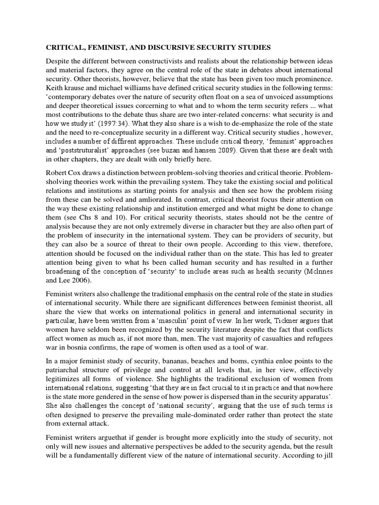 CRITICAL, Feminist and Security | PDF