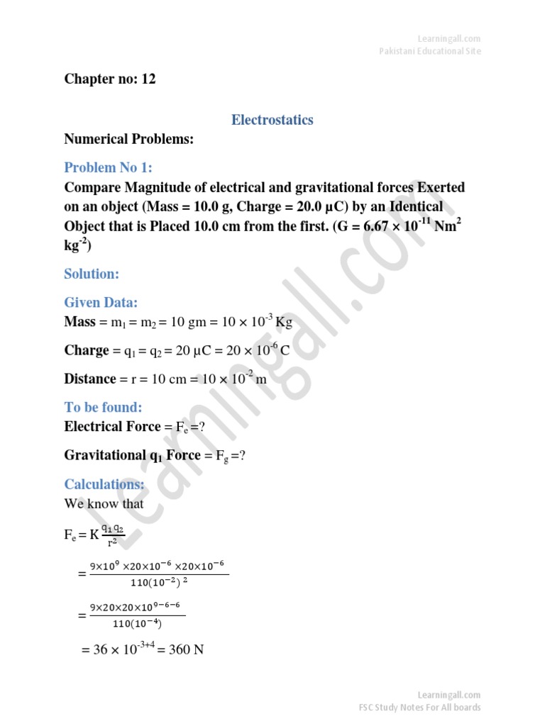FSC Part 2 Physics Numerical Chapter 12 PDF | PDF | Electronvolt | Capacitor