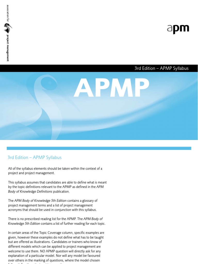 APMP 3rd Edition Syllabus Overview | PDF | Internal Rate Of Return ...