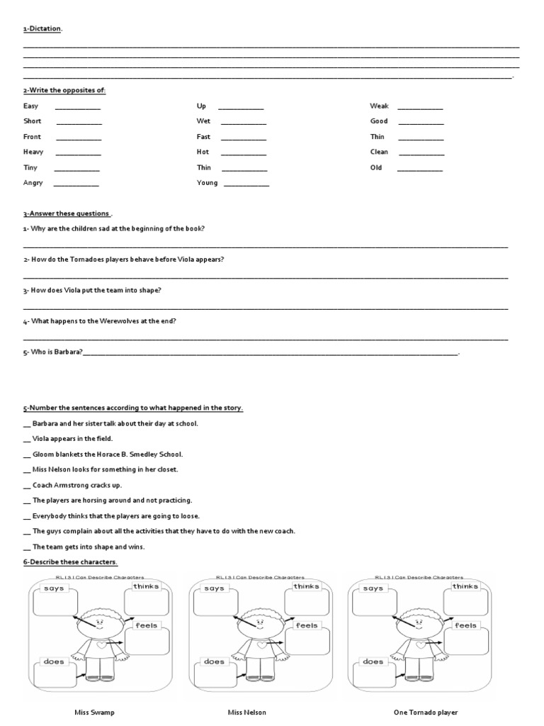 Miss Nelson Has A Field Day Test