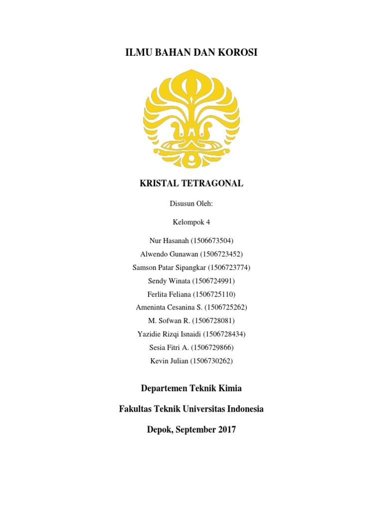 Kerapatan Kristal Tetragonal | PDF | Metode & Bahan Ajar | Teknologi ...