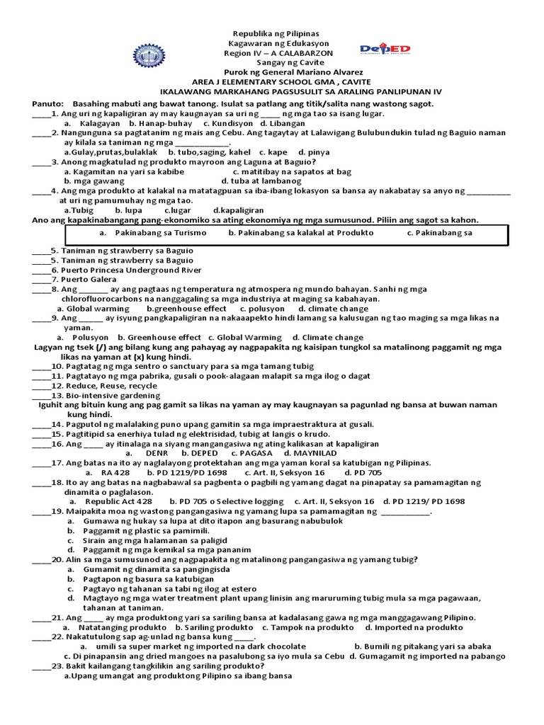 Quarter 2 AP Periodical Test | PDF