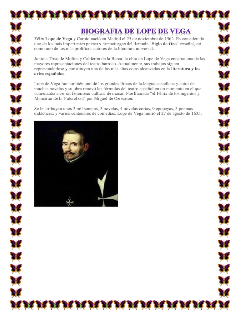 Biografia de Lope de Vega Félix L | PDF