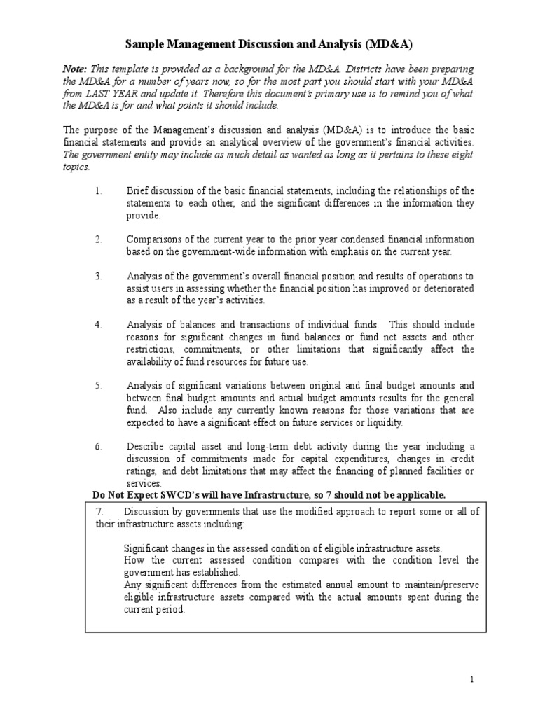 Sample Management Discussion and Analysis (MD&A) | PDF | Fund ...