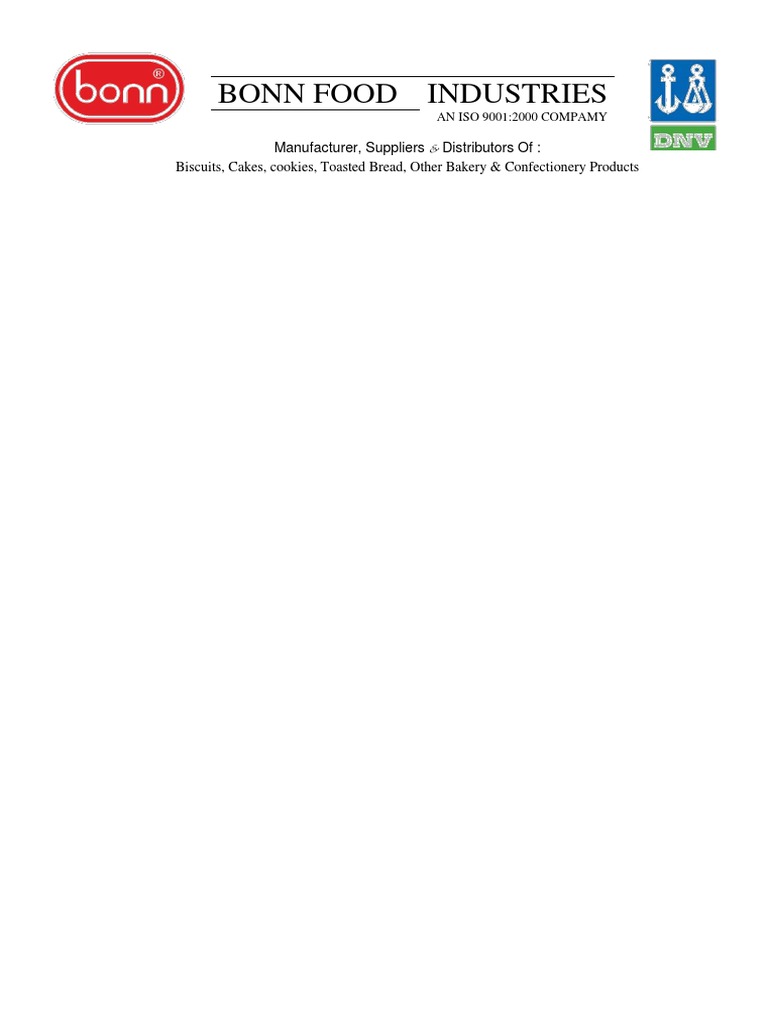 Bonn Food Industries: Bakery Products | PDF | Home & Garden