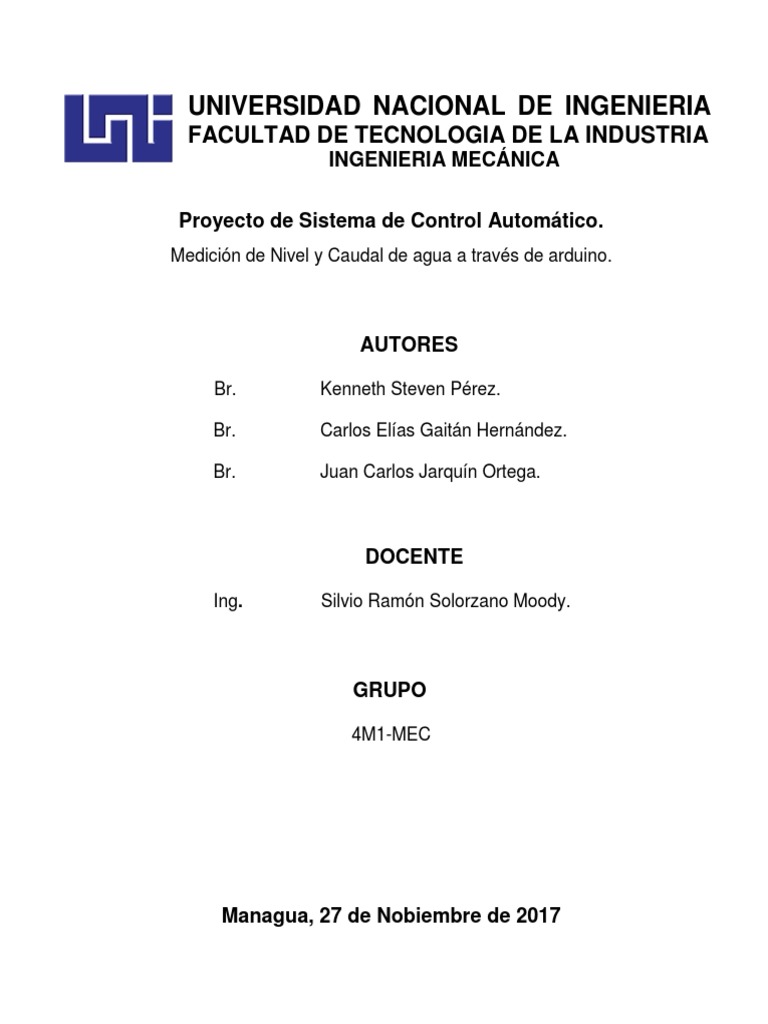 Reporte Final de Proyecto 1 | PDF | Arduino | Sensor