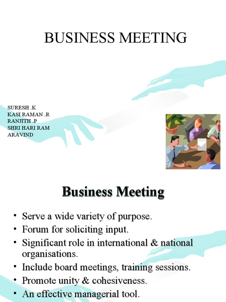 Business Meeting Slide Show | PDF | Cognition | Communication