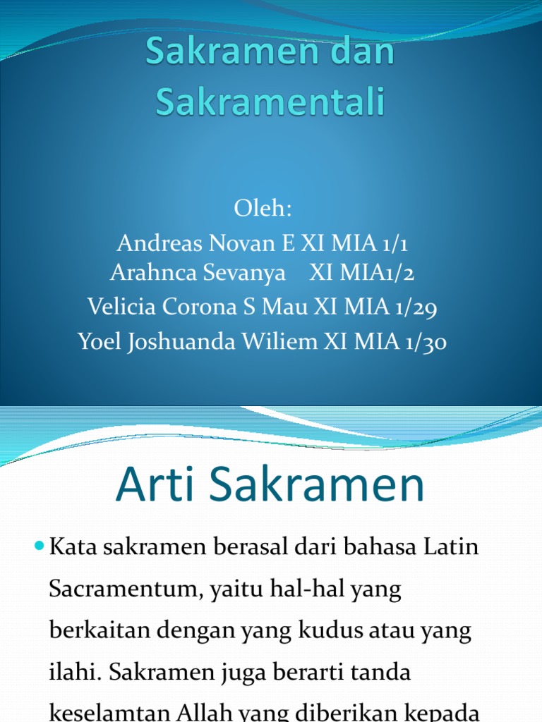 Pengertian dan Jenis Sakramen | PDF