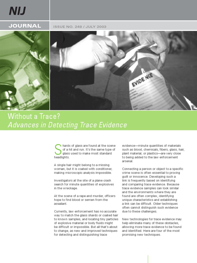 Advances In Detecting Trace Evidence Pdf Mass Spectrometry Gas Chromatography