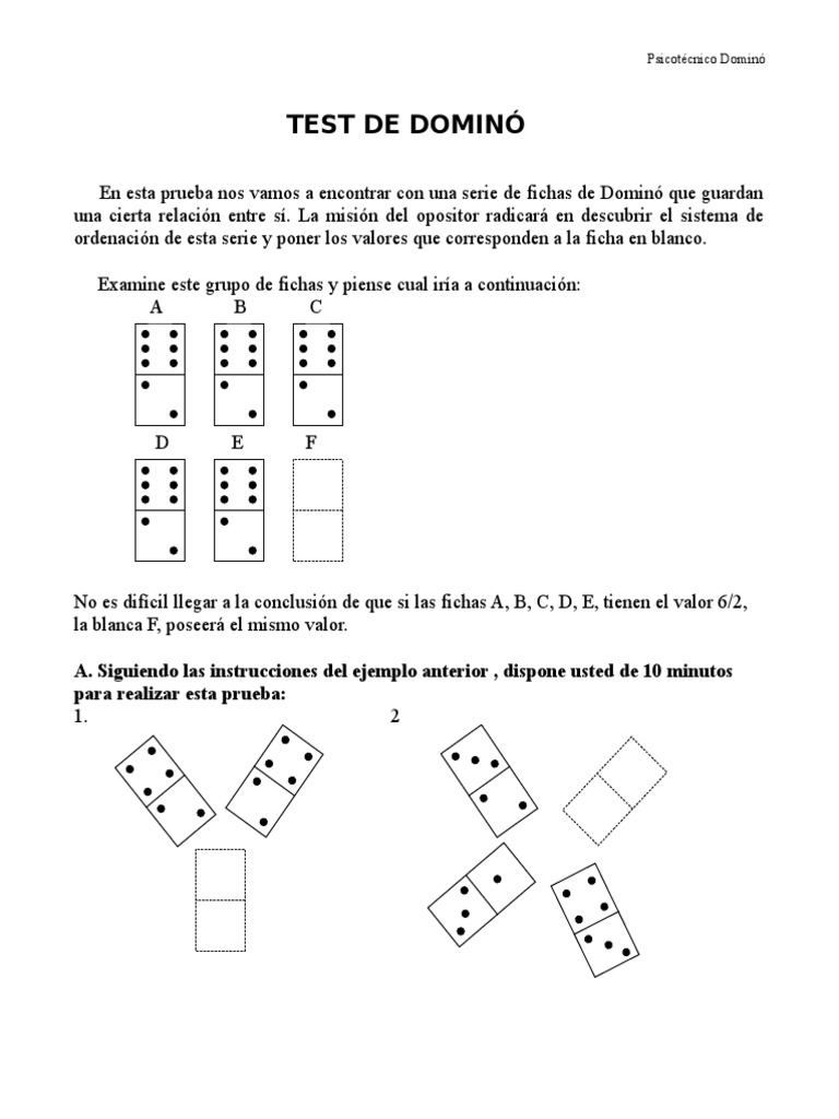 Test Domino | PDF | Ciencia y matemáticas
