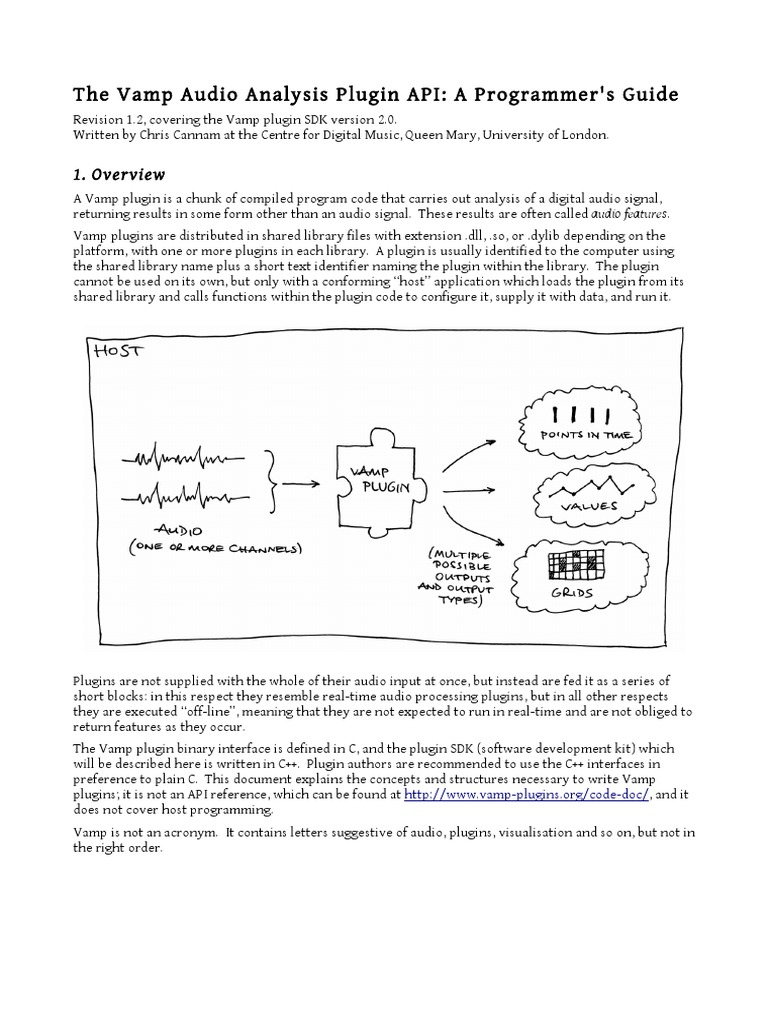 The Vamp Audio Analysis Plugin API: A Programmer's Guide: 1. Overview | PDF | Parameter ...