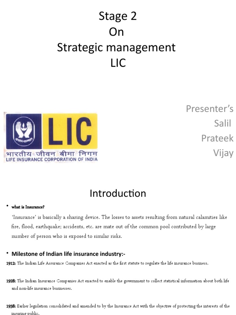 Strategic Management of LIC | PDF