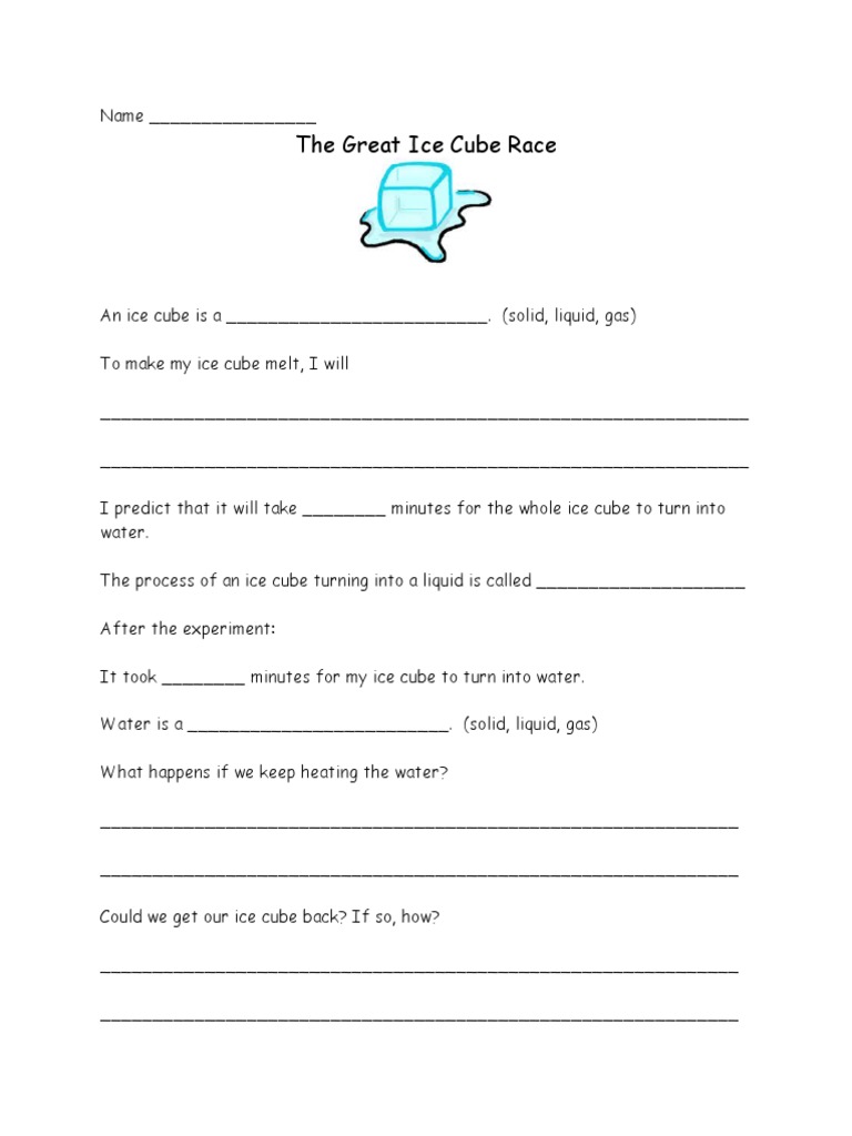 Ice Cube Melting Experiment Guide | PDF