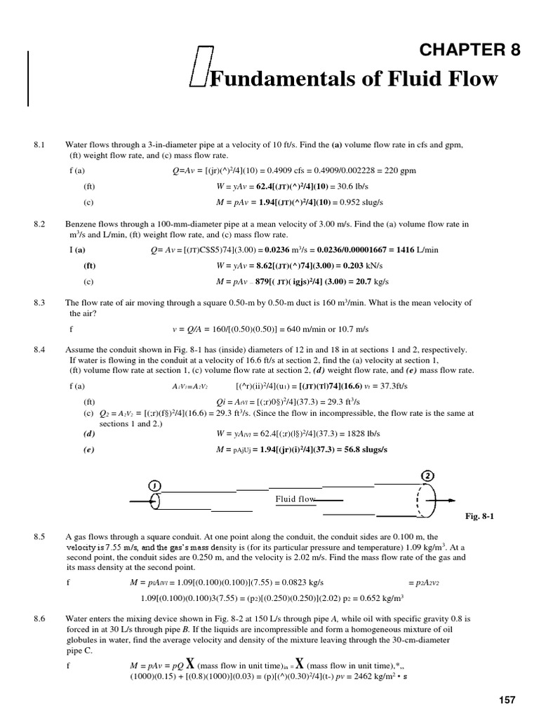 Chapter 8 Fundamentals of Fluid Flow | PDF | Nozzle | Fluid Dynamics