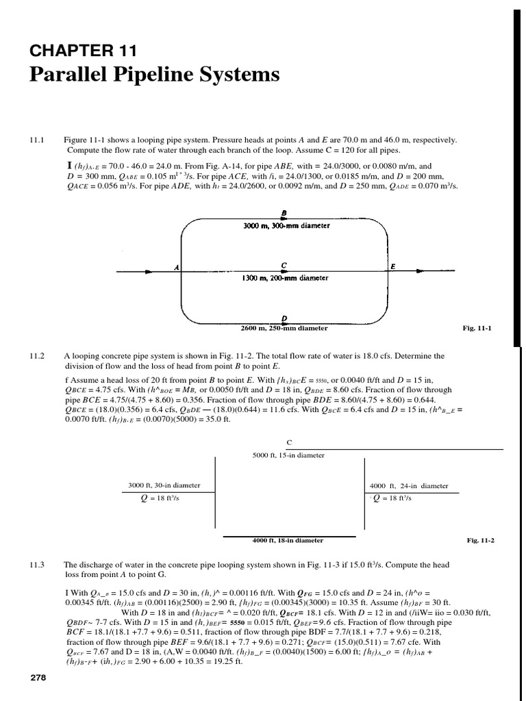 Chapter 11 Parallel Pipeline Systems | PDF | Fluid Mechanics | Building ...