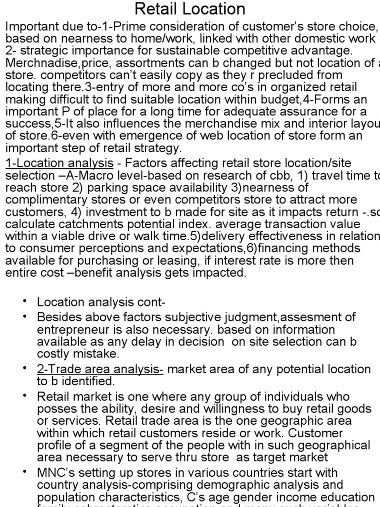 Retail Location | PDF | Retail | Shopping Mall