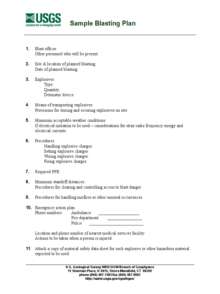 Sample Blasting Plan | PDF