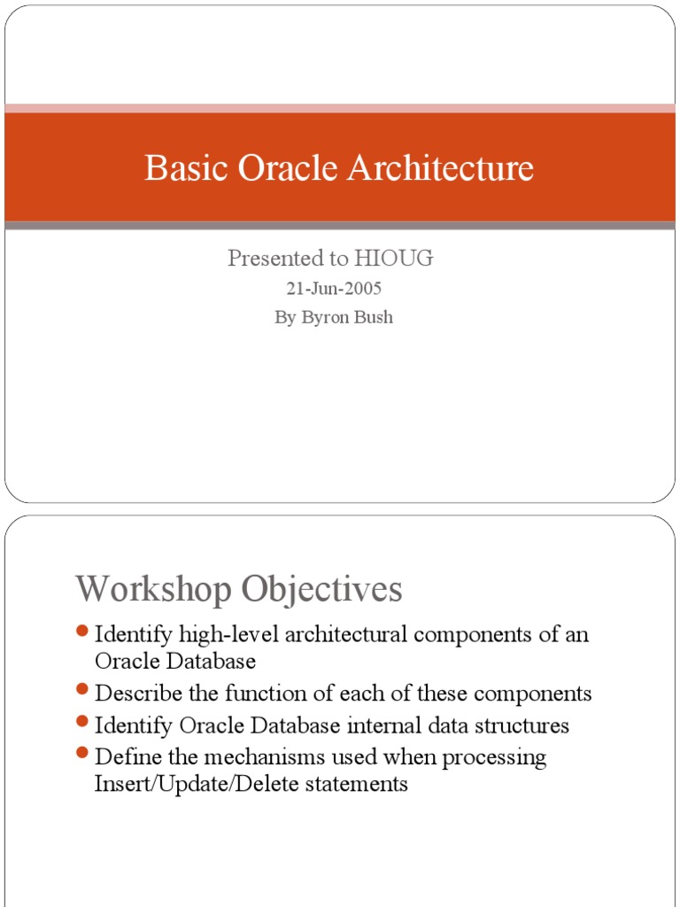 Basic Oracle Architecture | PDF | Cache (Computing) | Operating System ...