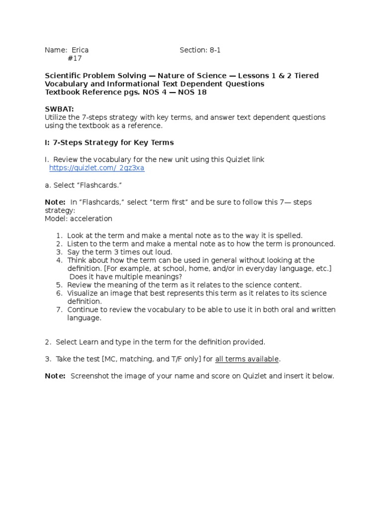 Scientific Problem Solving Guide | PDF | Scientific Method | Hypothesis