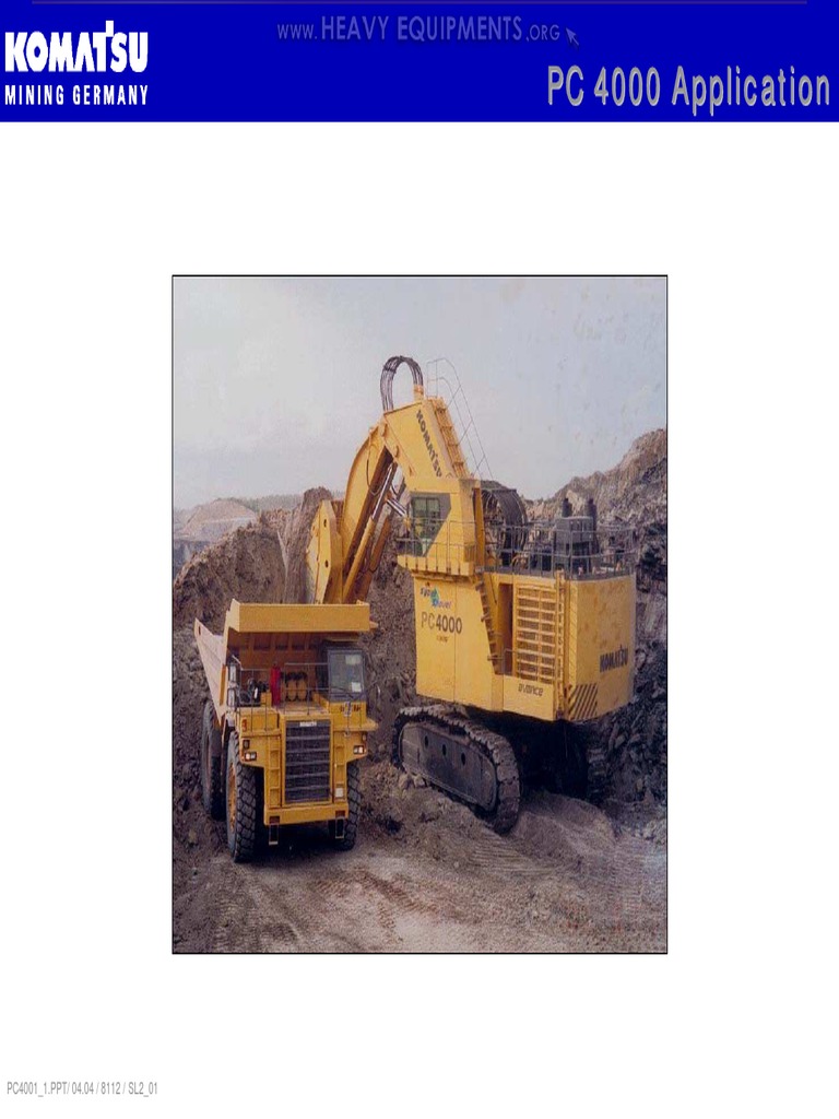 Course Komatsu Pc4000 Hydraulic Mining Shovel Application Front Shovel ...