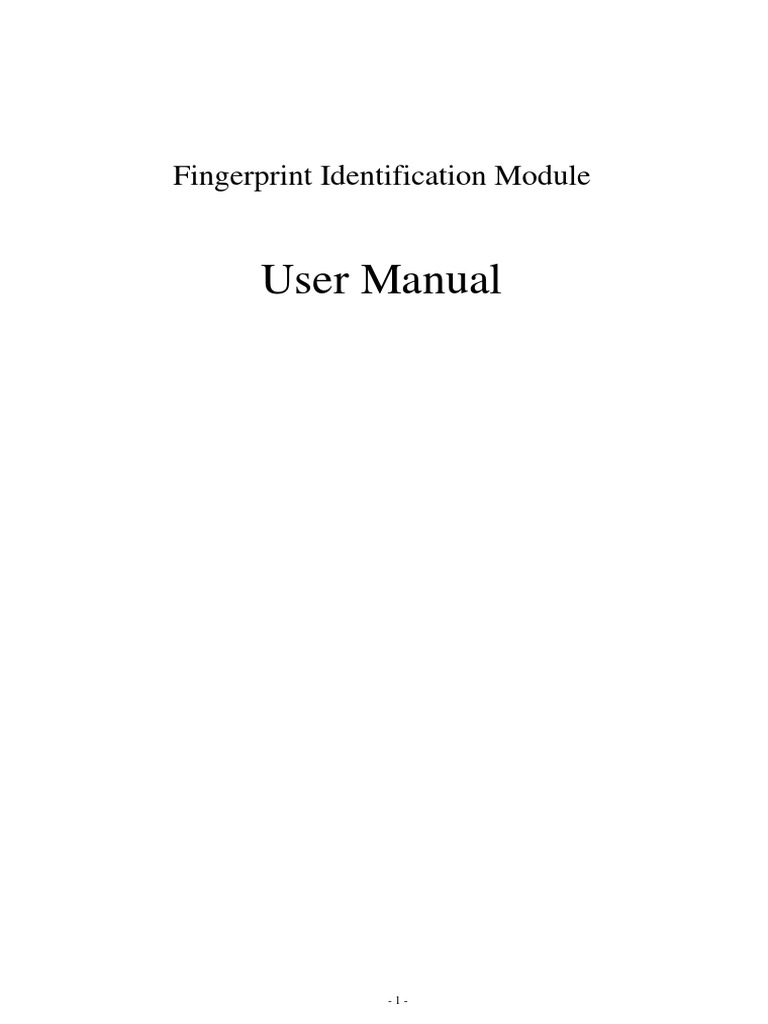Fingerprint User Manual | PDF | Network Packet | Fingerprint