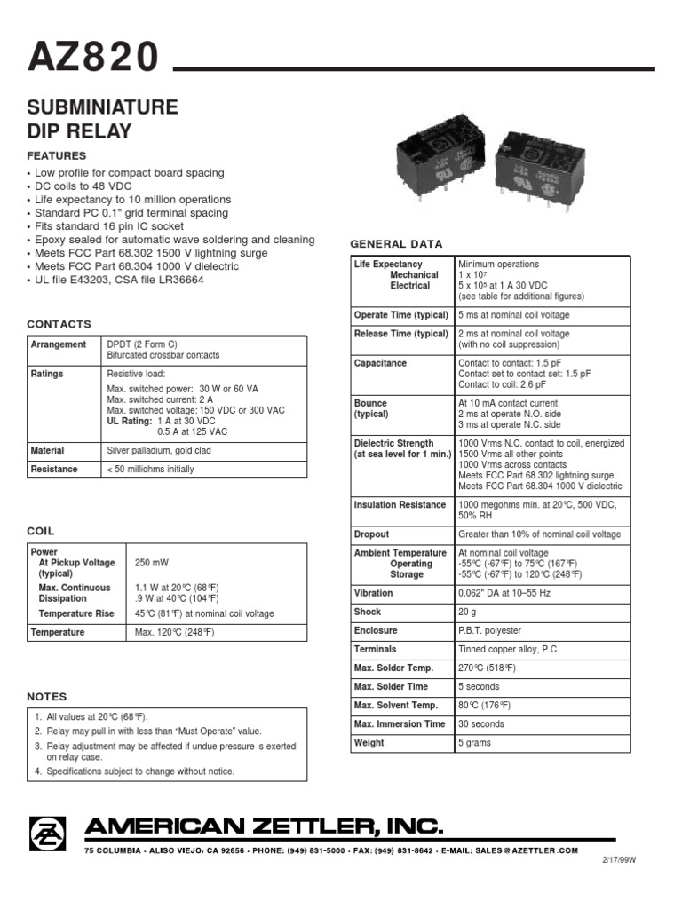 DataSheet Rele12V | PDF | Relay | Switch