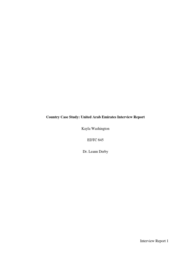 Washington Inter Report | PDF | Classroom | United Arab Emirates