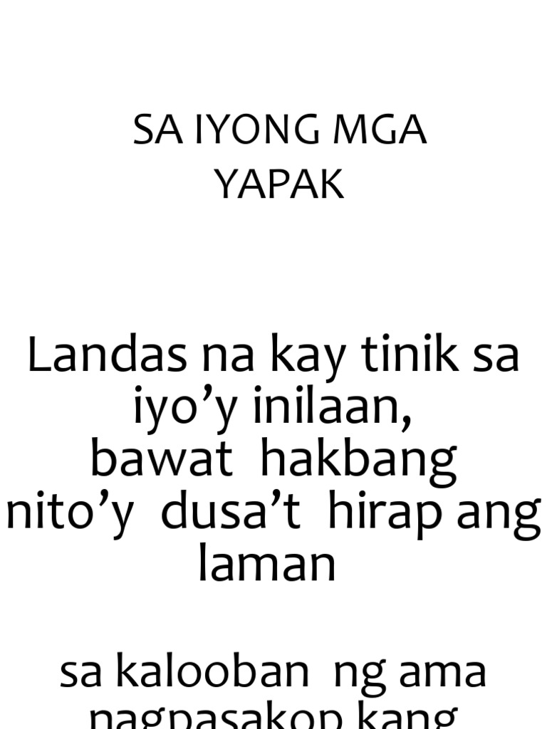 Sa Iyong Mga Yapak | PDF