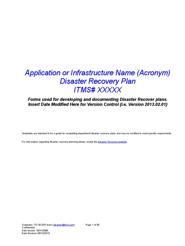 Disaster Recovery Plan Template | PDF | Disaster Recovery | Backup