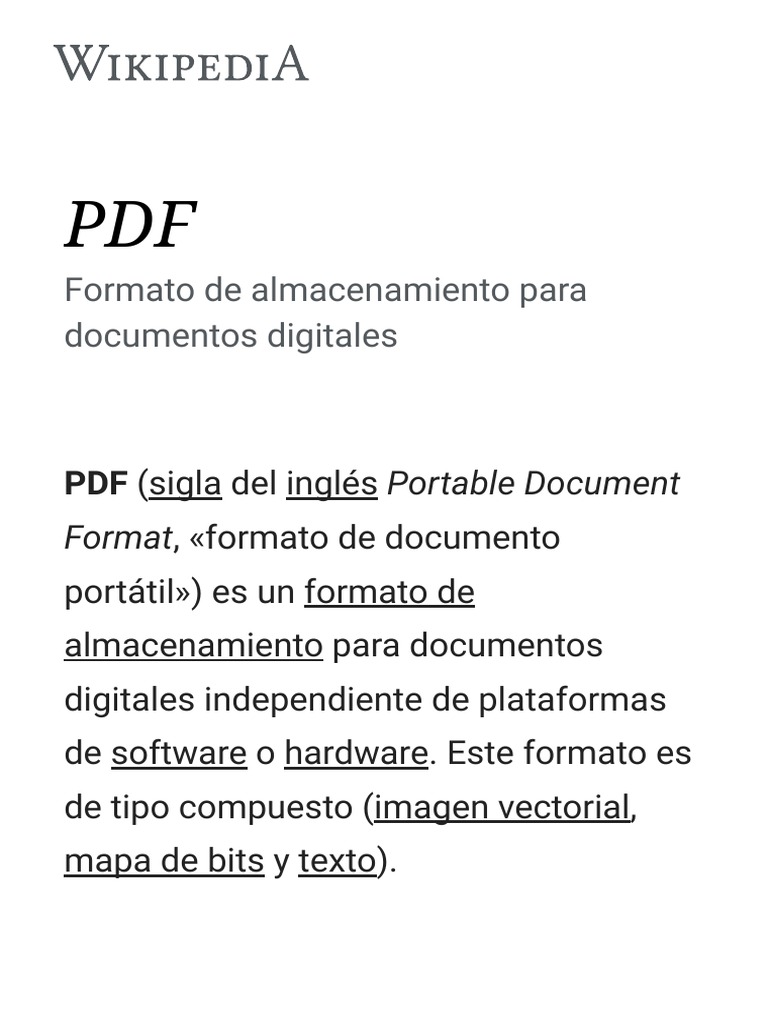 PDF - Wikipedia, La Enciclopedia Libre | PDF | Formato de Documento ...