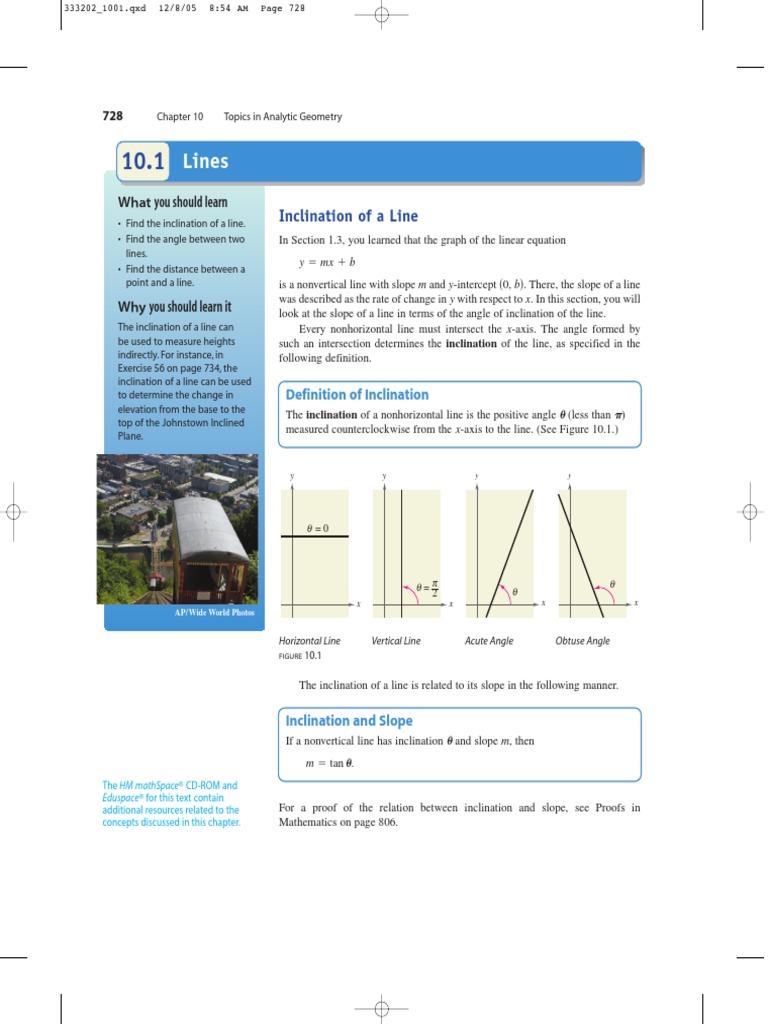 Angle of Inclination | PDF | Angle | Slope