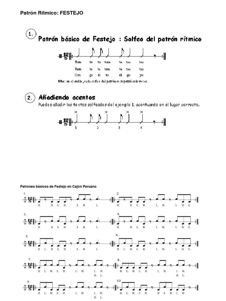 Patrón Rítmico FESTEJO PDF | PDF