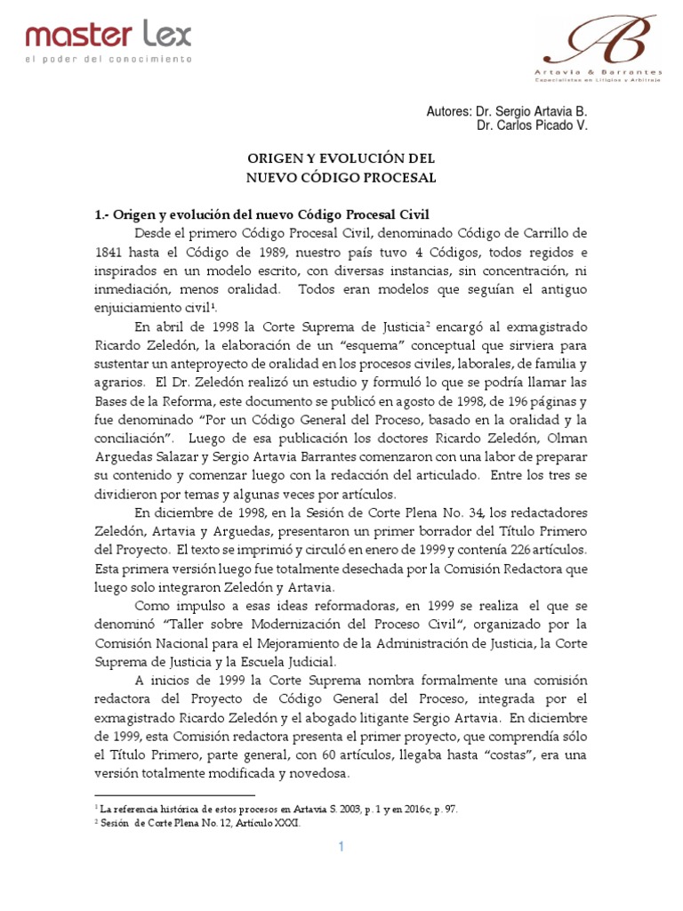 Historia del Nuevo Código Procesal Civil Costa Rica | PDF | Ley ...