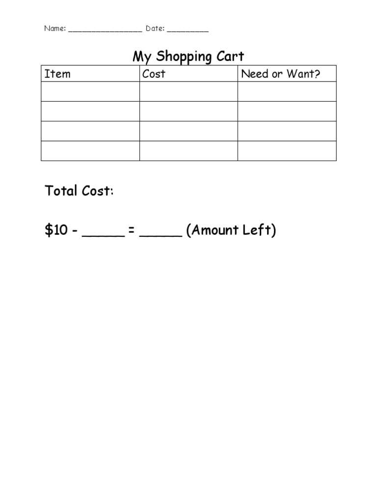 My Shopping Cart | PDF