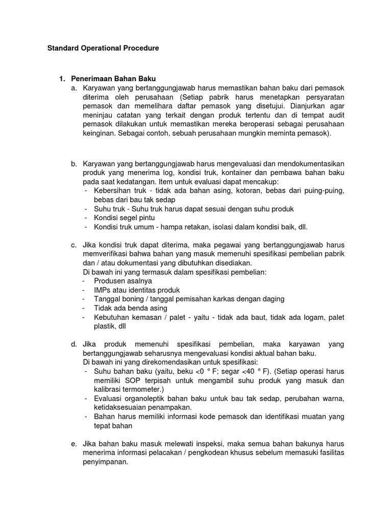 Standard Operational Procedure | PDF