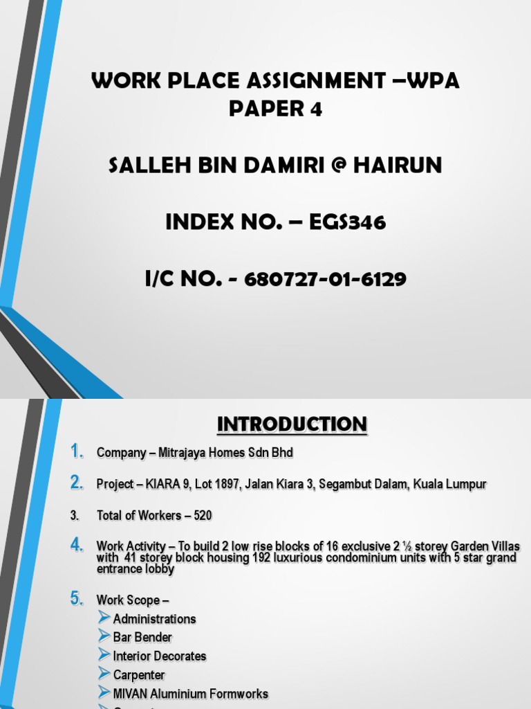 WPA PAPER | Personal Protective Equipment | Hazards