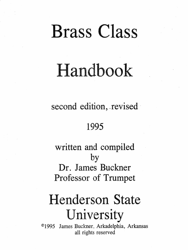 Brass Class Handbook - BC | PDF | Trumpet | Breathing