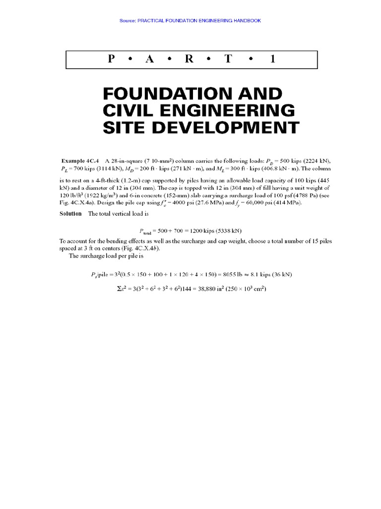 Contoh Desain Pile Cap Grup Pile | PDF