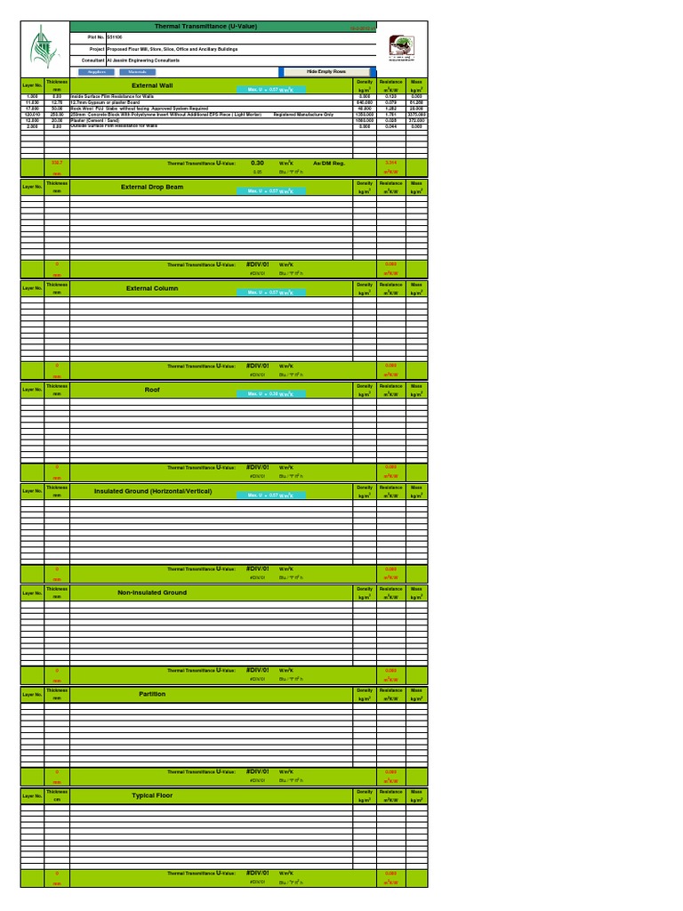 03 DM BLDG U-Value+Calculation V01 | PDF | Building | Materials