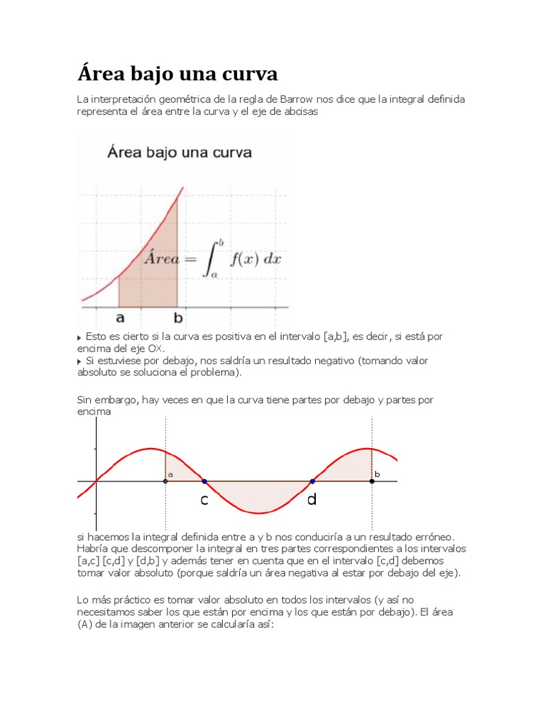 Área Bajo Una Curva | PDF | Integral | Curva