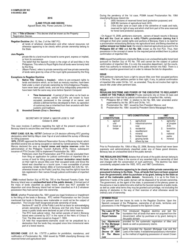 Overview of Land Titles and Deeds | PDF | Ownership | Title (Property)